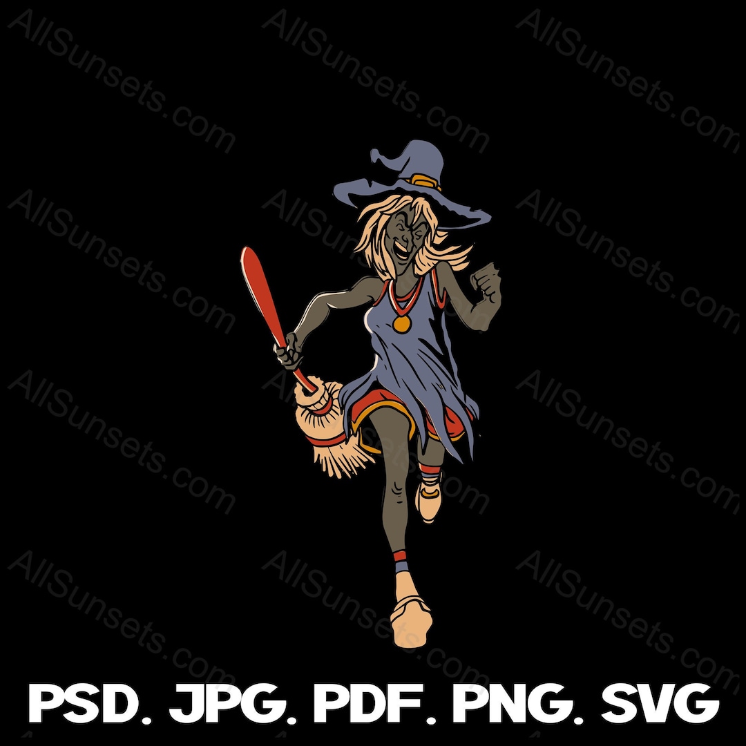 Witch Running Svg Png Pdf Psd Jpg File Types 5k 10k Half Marathon T ...