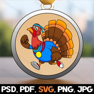 Trotting Turkey Racing Svg Png Ai Pdf Psd Jpg File Types Jogging 5k ...