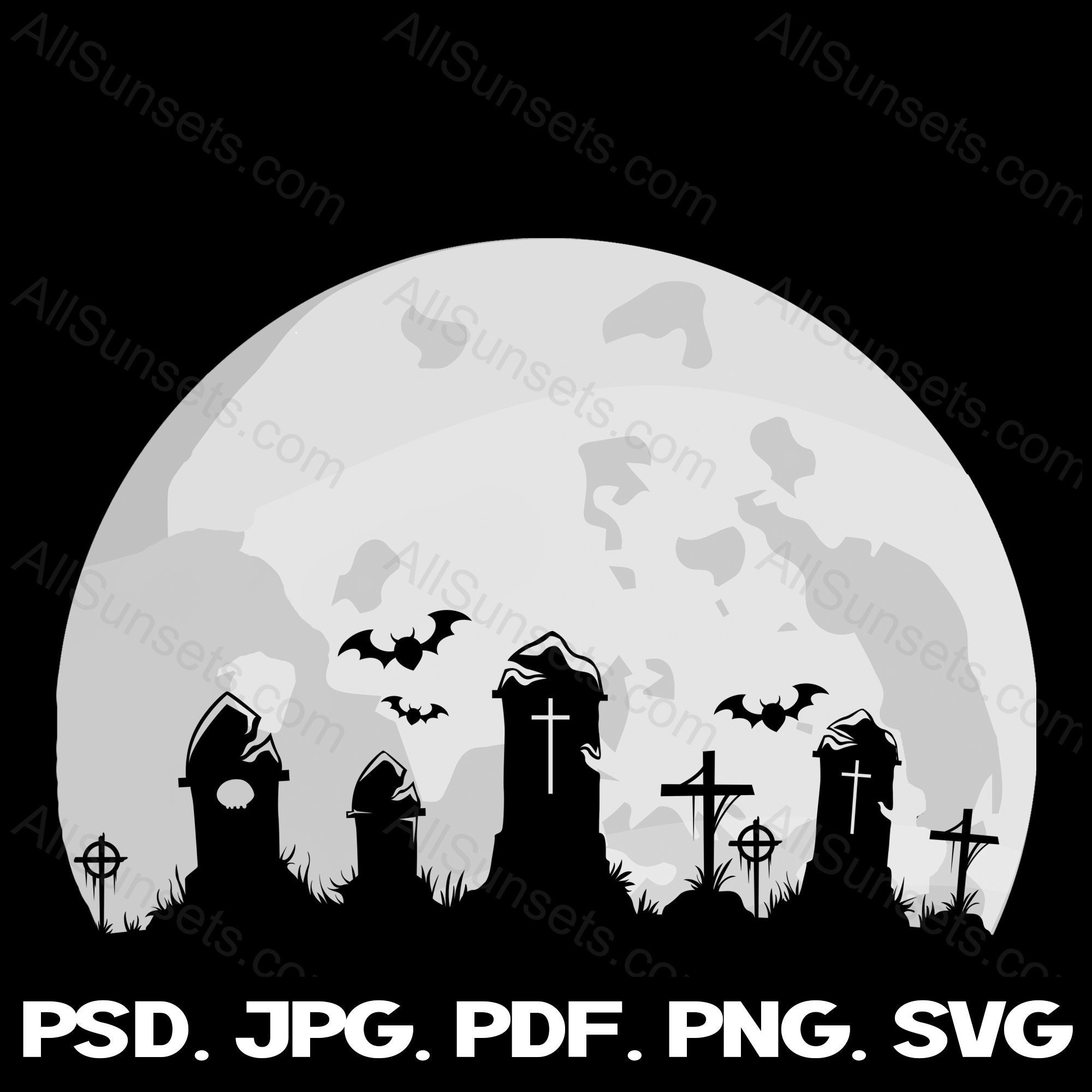 Graveyard Silhouette Png