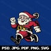 Santa Claus Running Svg Png Pdf Psd Jpg File Types Christmas Walker ...