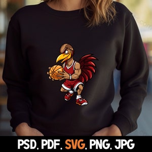 Turkey Basketball Player Thanksgiving Clipart Svg Png Pdf Psd Jpg File ...