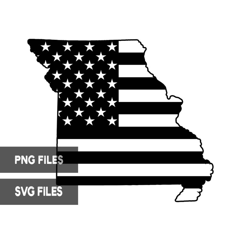 Missouri State Shape American Flag Svg Png Jpg Psd Pdf File - Etsy