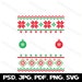 Ugly Christmas Sweater Clipart #6 Ornaments Red Flowers Poinsettia Xmas ...
