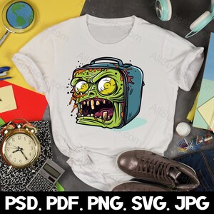 Zombie Lunchbox Svg Png Psd Jpg Pdf File Types Boys Teachers Back to ...