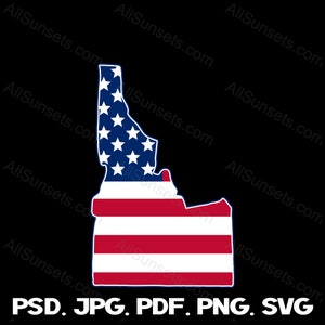 Idaho State Shape American Flag Svg Png Jpg Pdf Psd File Types ...