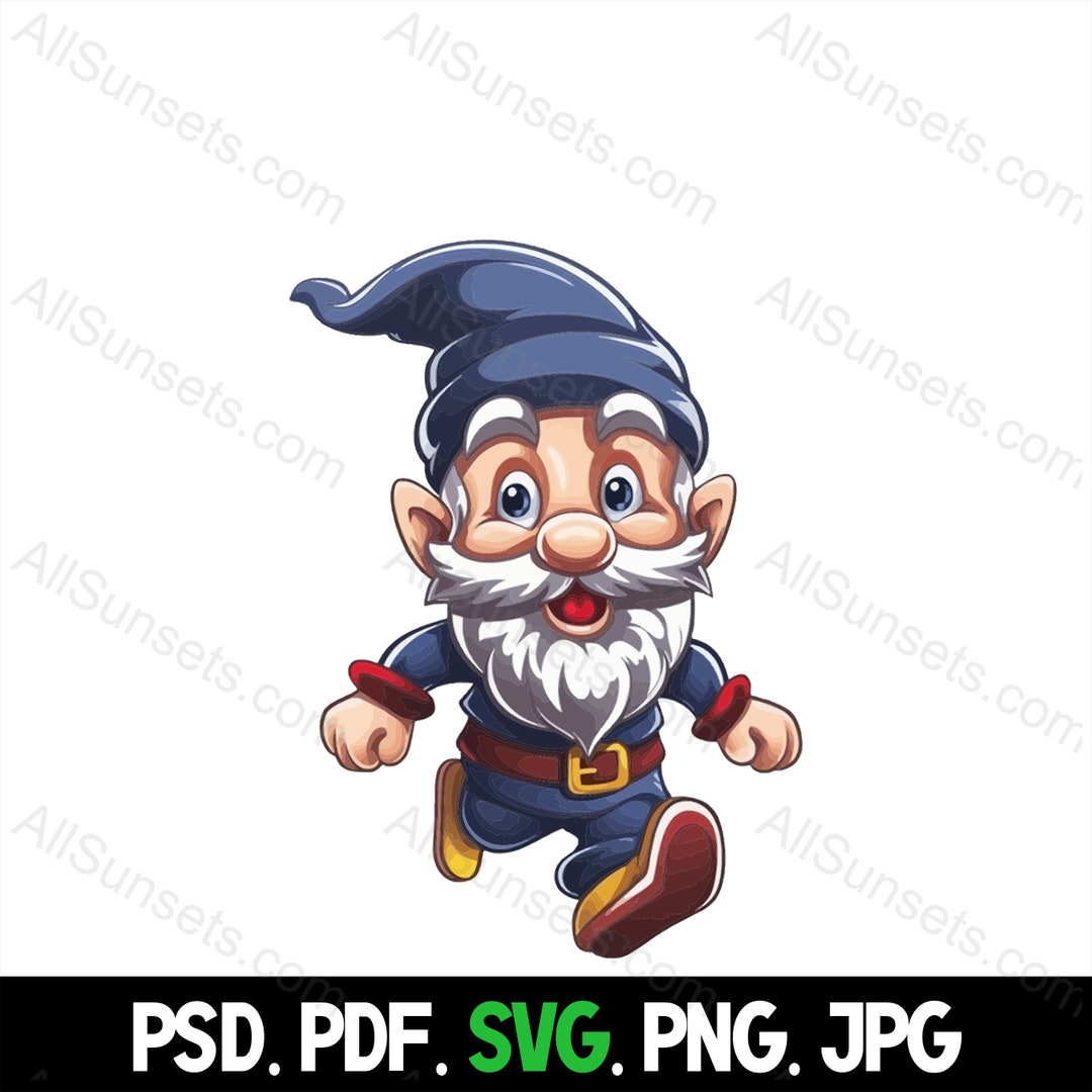 Running Gnome Clipart Svg Png Pdf Psd Jpg for Races, Jogging, 5k, 10k ...