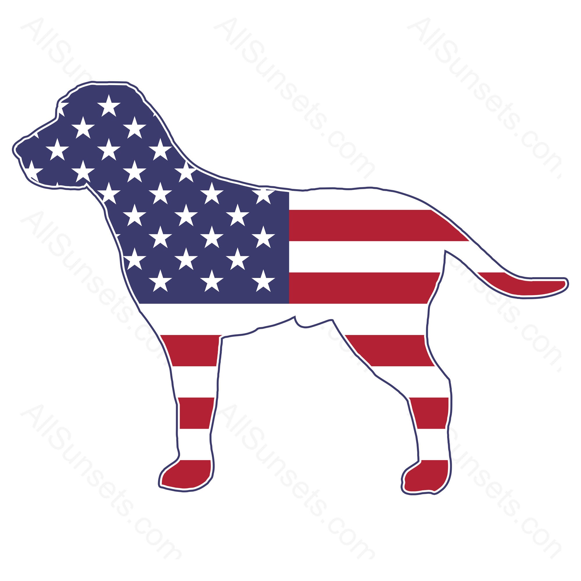 American Flag Dog Clipart