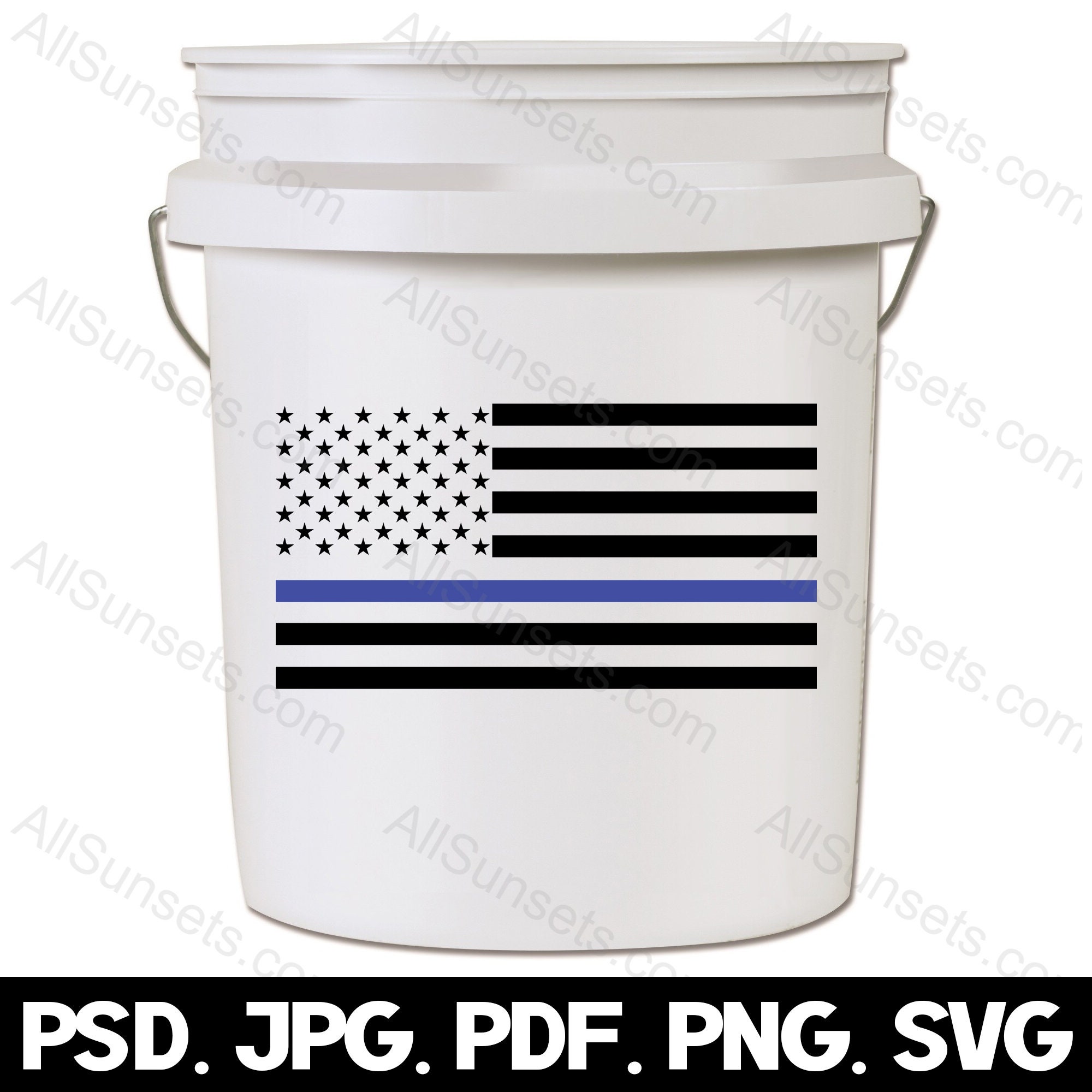 Thin Blue Line American Flag Svg Png Jpg Pdf Psd File Types - Etsy