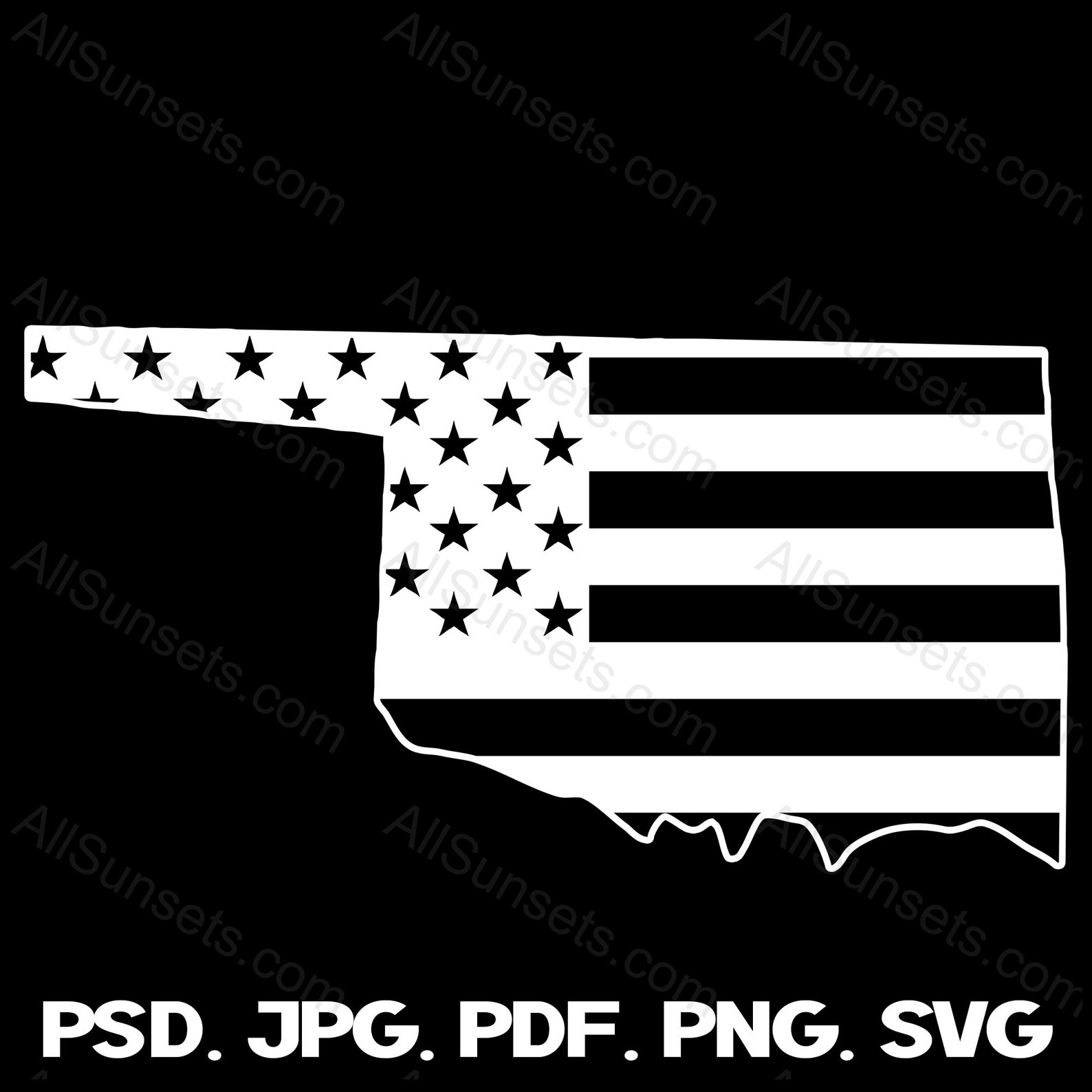 Oklahoma State Shape American Flag PNG SVG Patriotic Clipart - Etsy