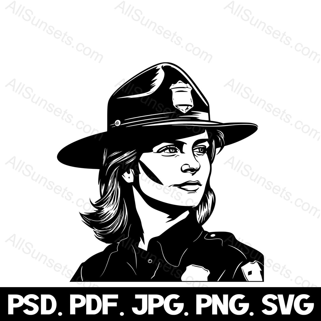Female State Trooper Wearing Campaign Hat Svg Png Jpg Pdf Psd File ...