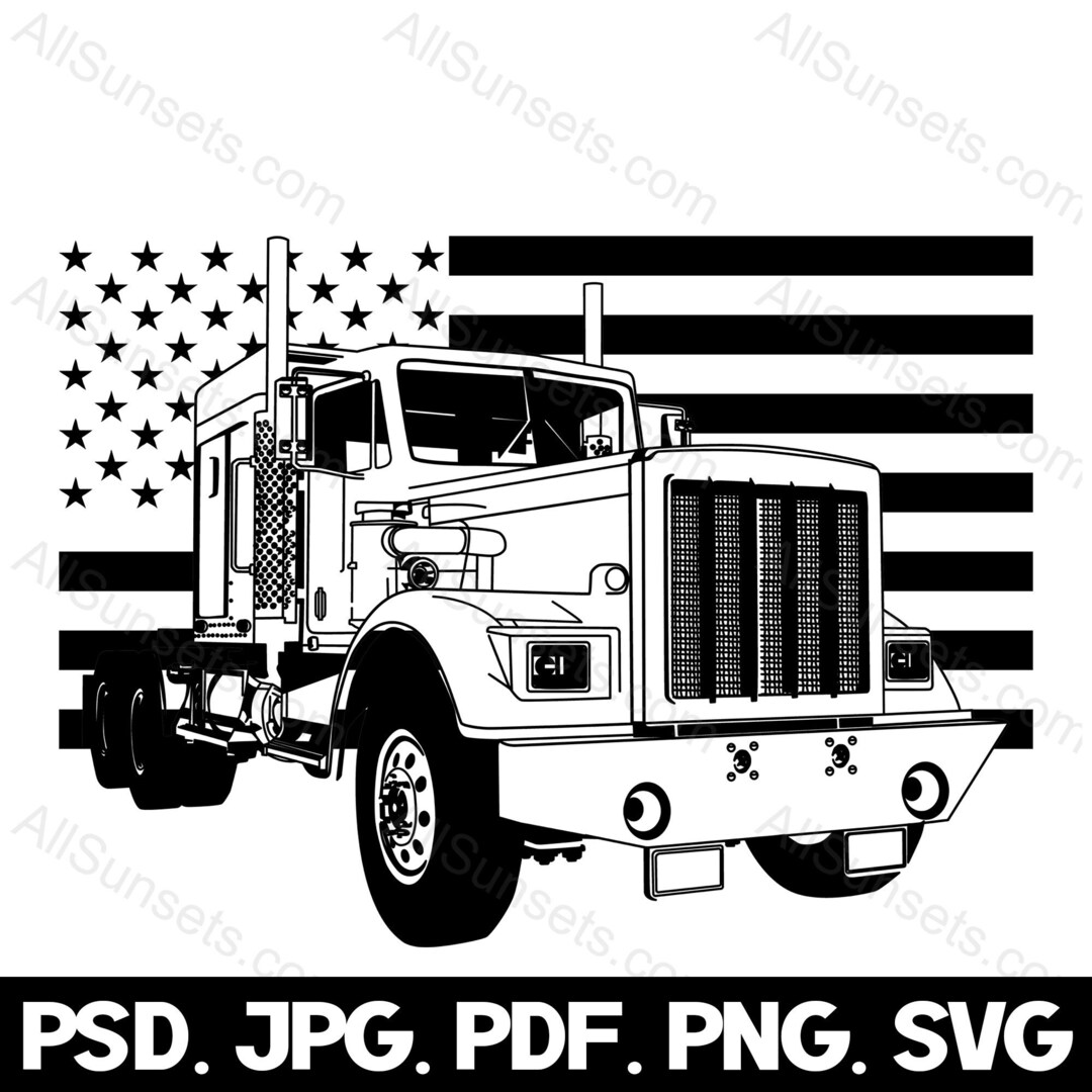 American Flag Semi Truck