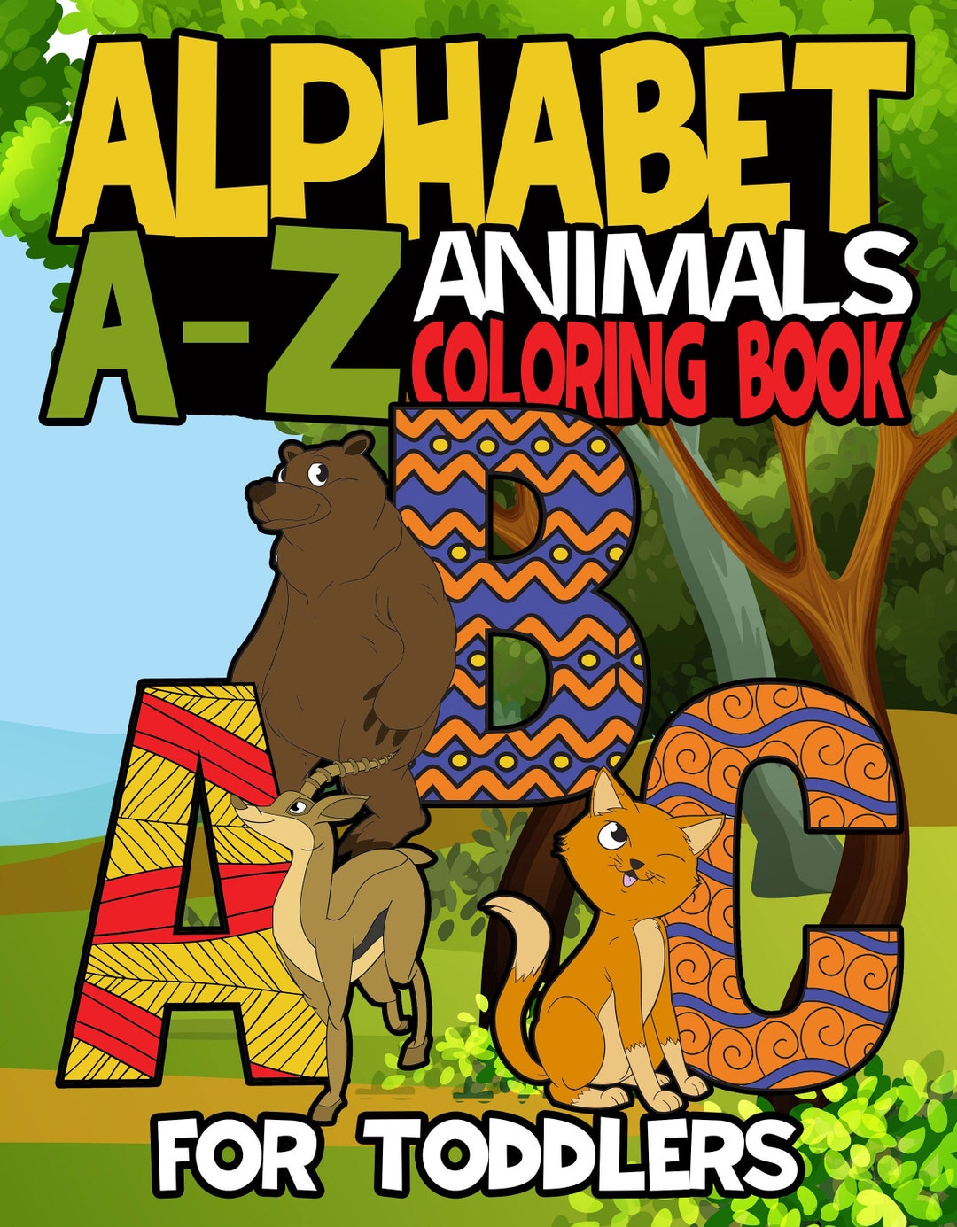 Animal Alphabet A to Z Coloring Book for Toddlers 26 Pages Printable ...