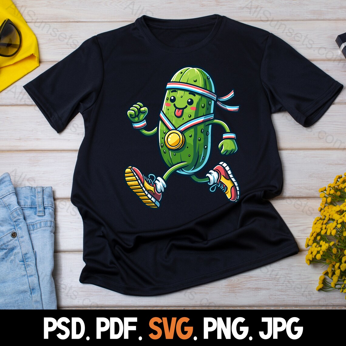 Pickle Jogging Svg Png Pdf Psd Jpg File Types Food Pickle Festivals 5k ...