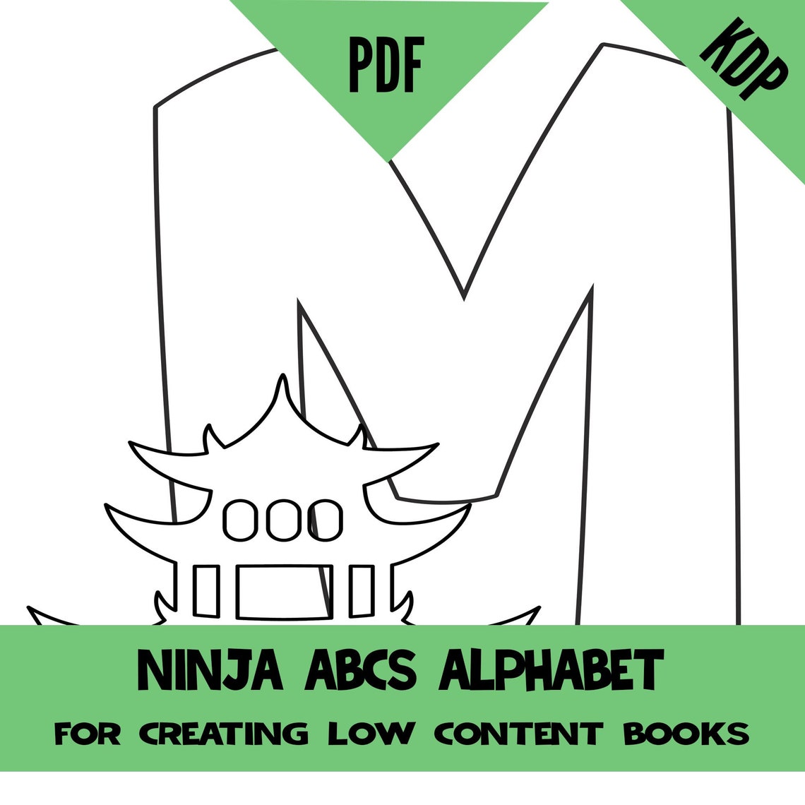 KDP ABC Alphabet Ninja Coloring Interior Pages Sheets PDF Letters ...