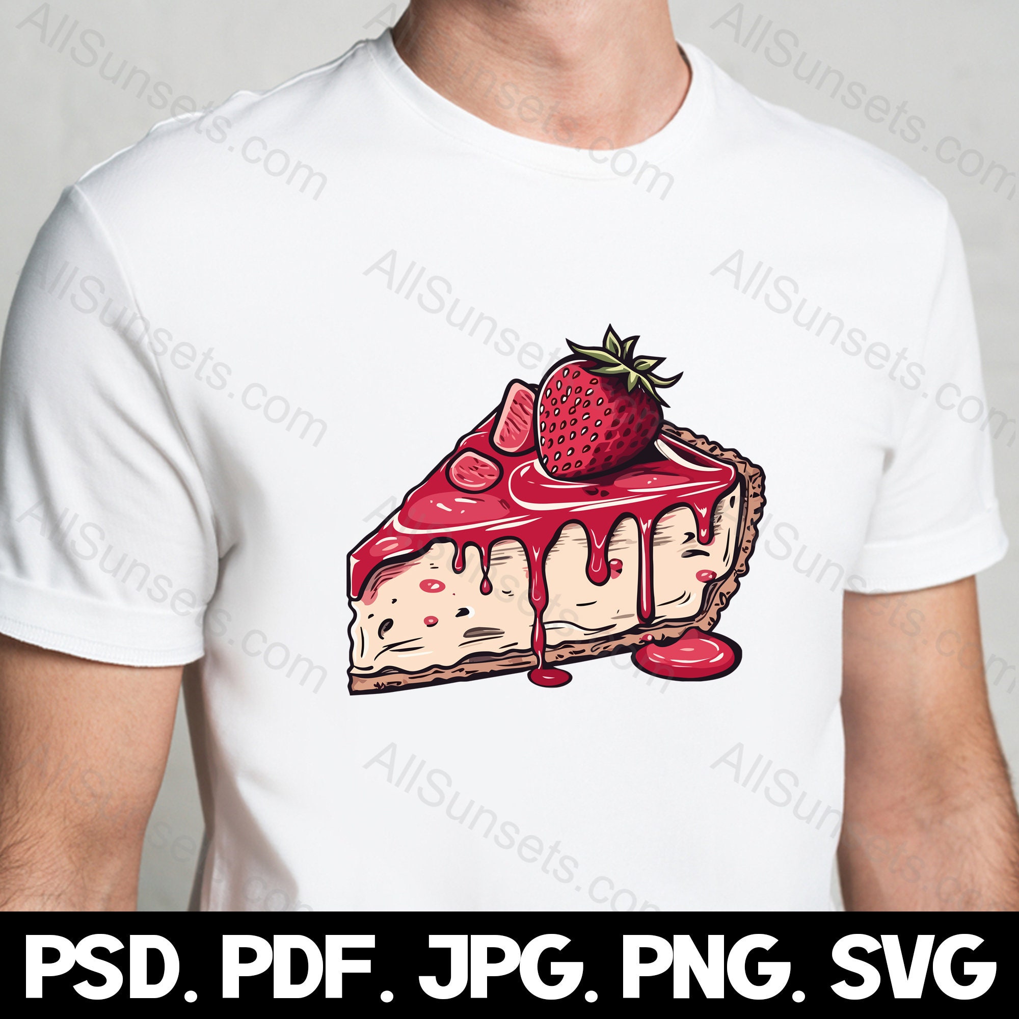 Strawberry Cheesecake Svg Png Psd Jpg Pdf File Types Full - Etsy