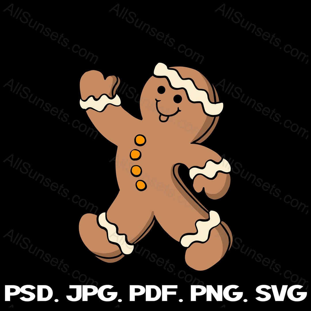 Gingerbread Man Svg Png Jpg Pdf Psd File Types Funny Christmas Food ...