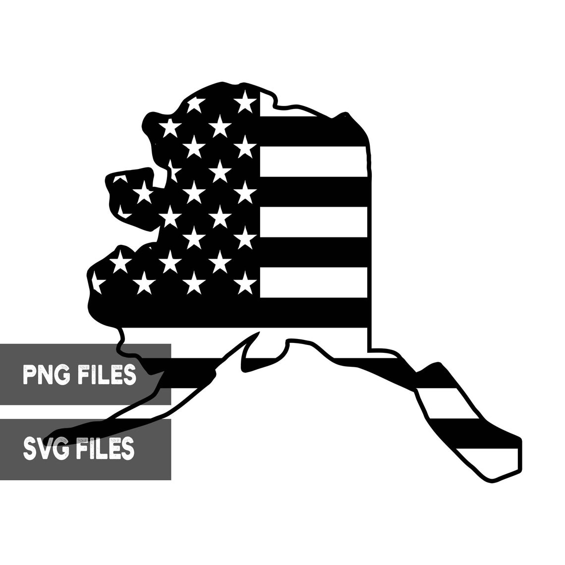 Alaska State Shape American Flag PNG SVG Patriotic Clipart USA - Etsy