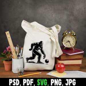 Bigfoot Bowling Ball Silhouette Svg Png Jpg Psd Pdf File Types Fun Yeti ...