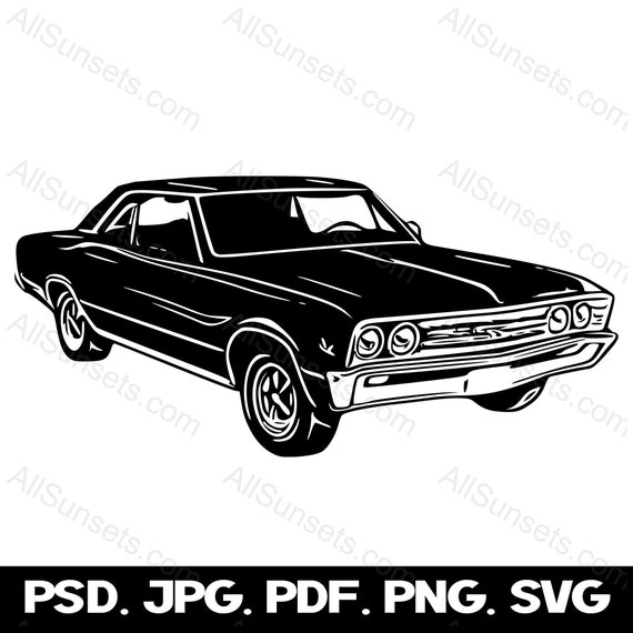 1960s Vintage Car SVG Muscle Car 60's Classic Vehicle - Etsy