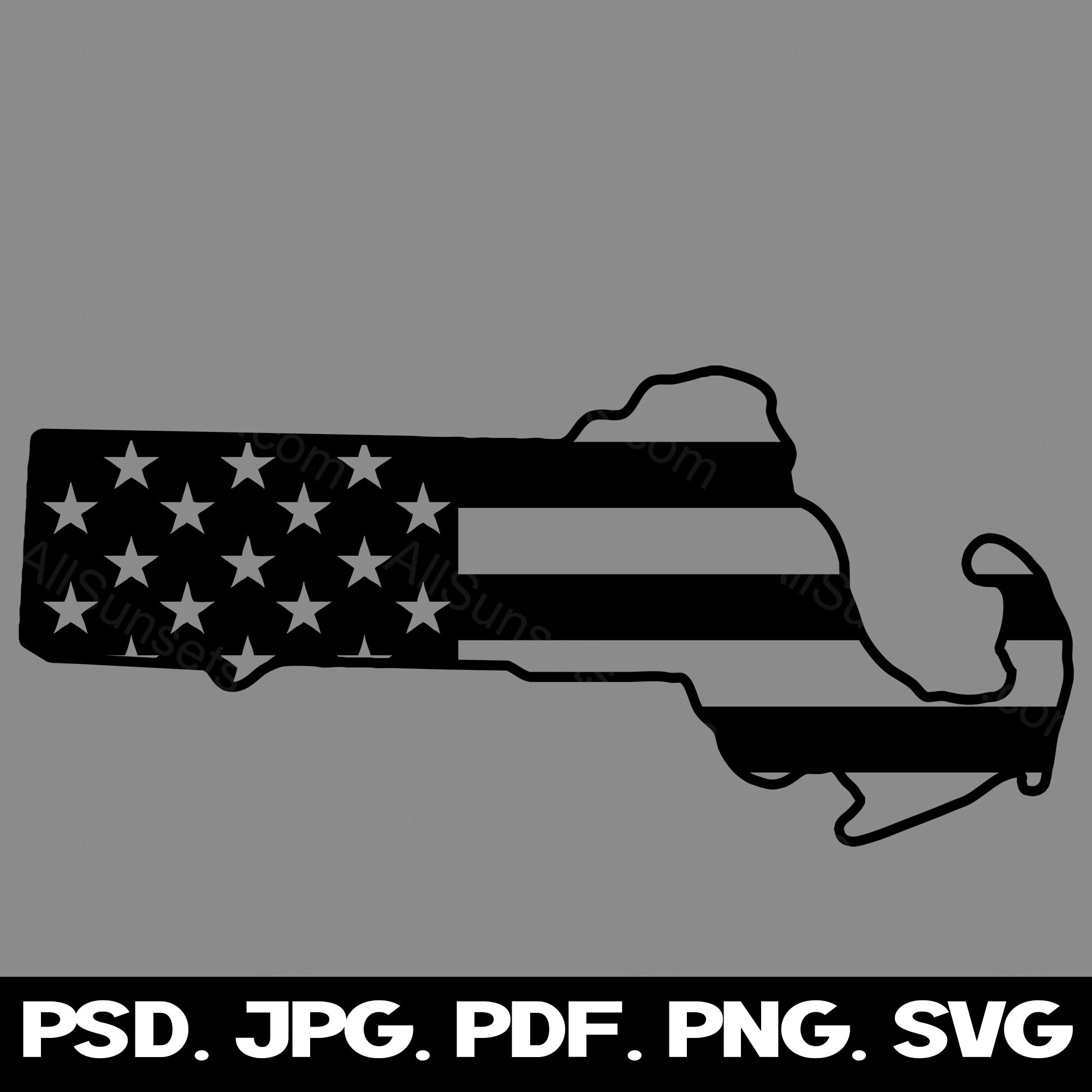 Massachusetts Shape American Flag Svg Png Jpg Psd Pdf File - Etsy