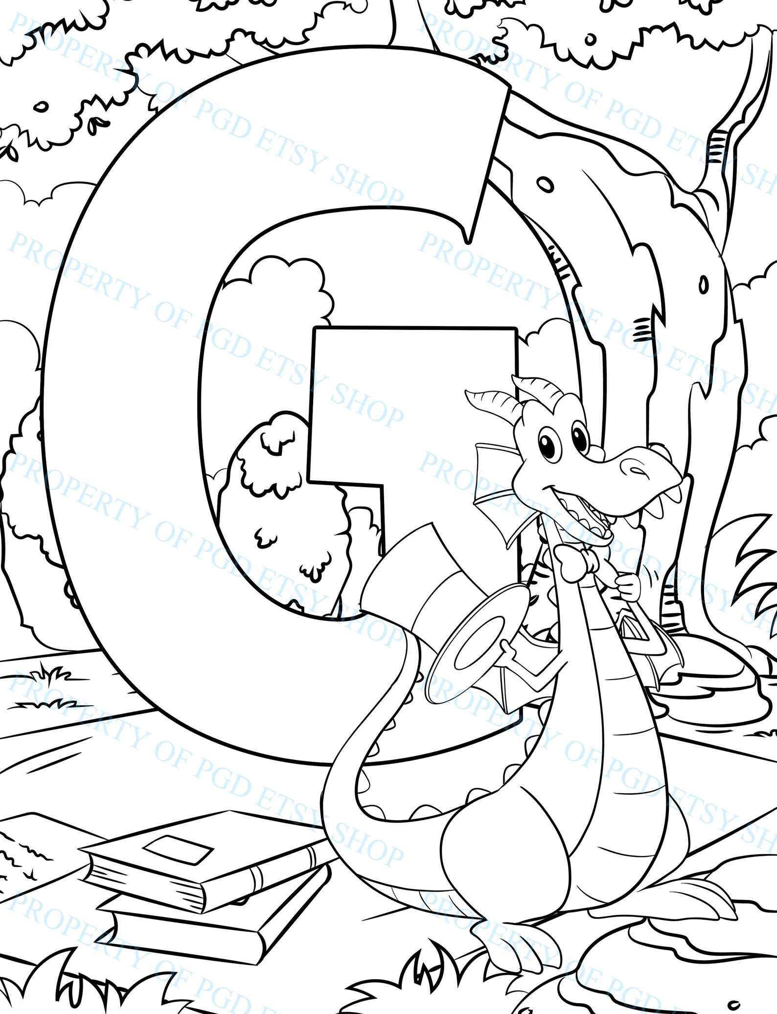 Dragons Alphabet Coloring Book for Toddlers A-Z Adorable Fire - Etsy