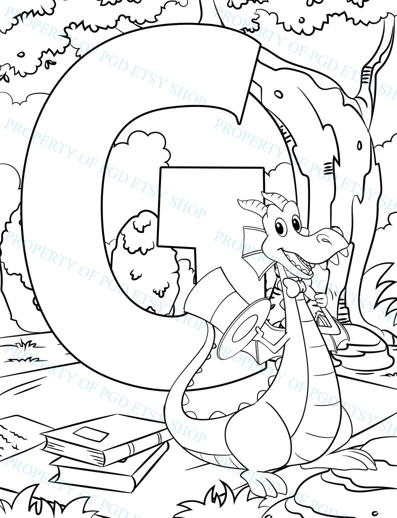 Dragons Alphabet Coloring Book for Toddlers A-Z Adorable Fire - Etsy