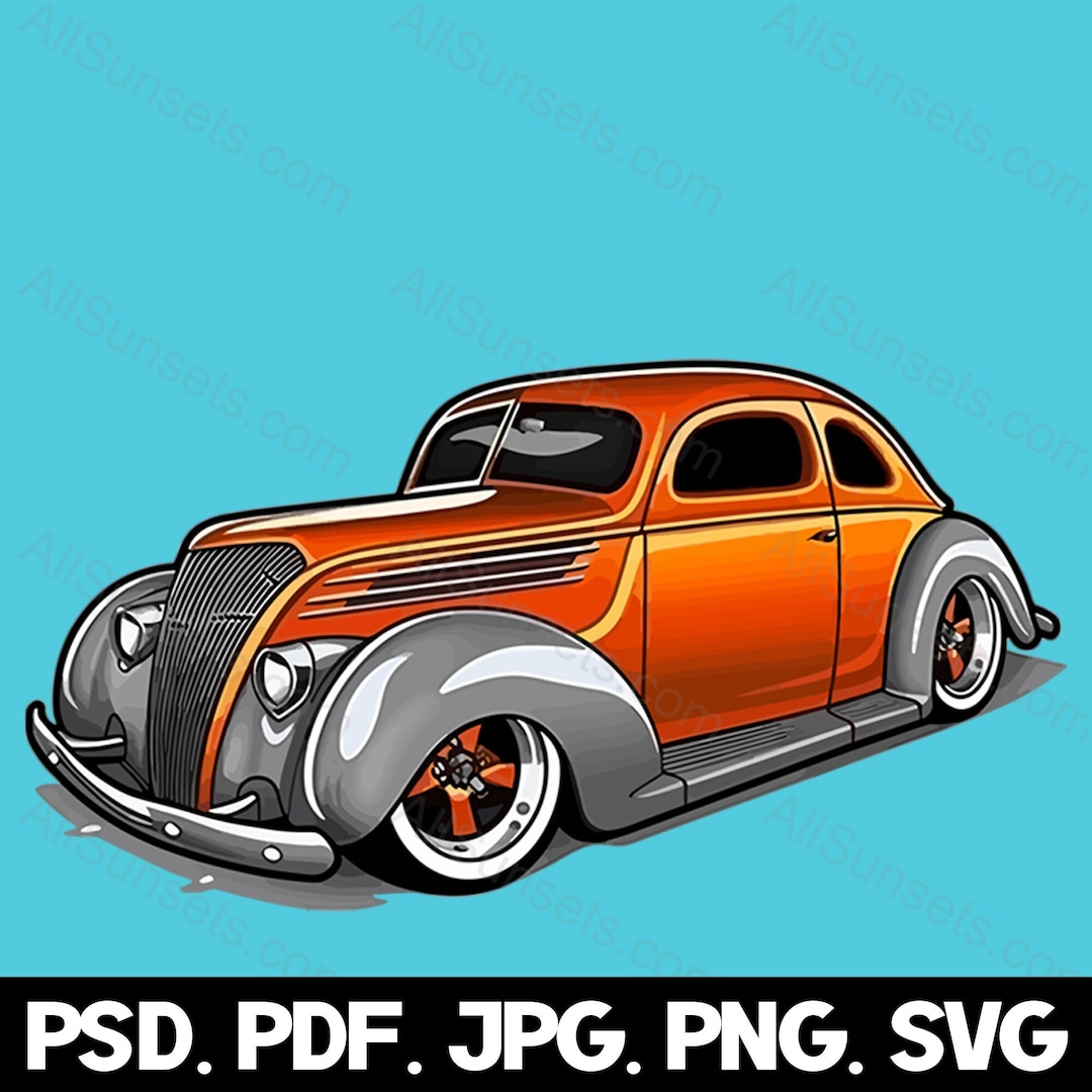 1937 Streetrod Vintage Car Svg Png Psd Jpg Pdf File Types - Etsy