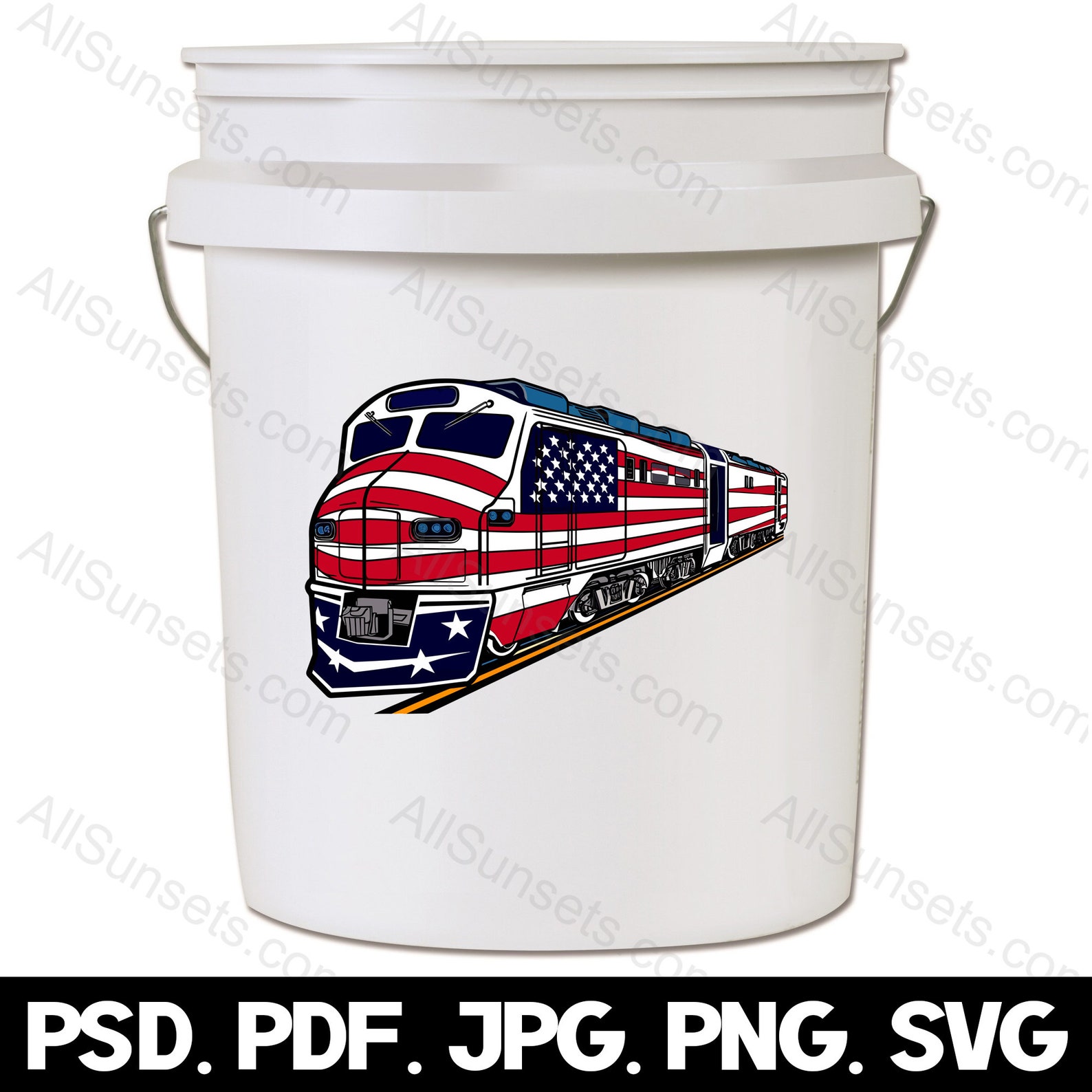 Train American Flag Svg Png Jpg Pdf Psd File Types Modern Patriotic ...