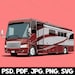 Class A Motorcoach Svg Png Psd Jpg Pdf File Types Motorhome Camper Bus ...