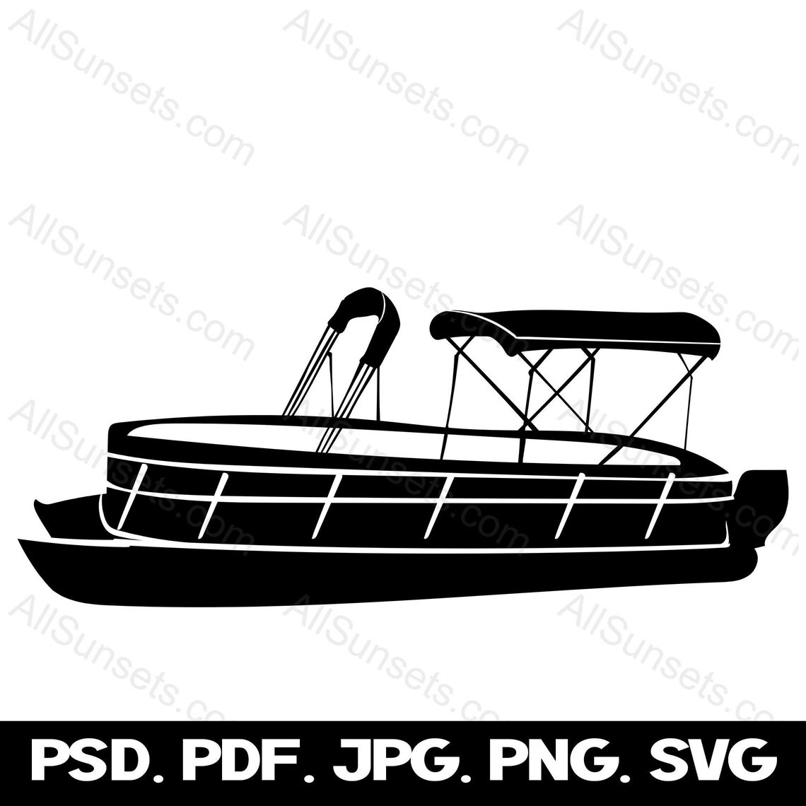 Pontoon Boat Silhouette Svg Png Jpg Psd Pdf Eps File Types Commercial ...