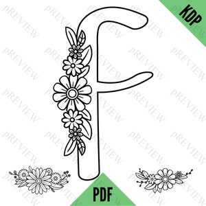 KDP Alphabet Flowers Coloring Pages Sheets PDF ABC Letters Colouring ...