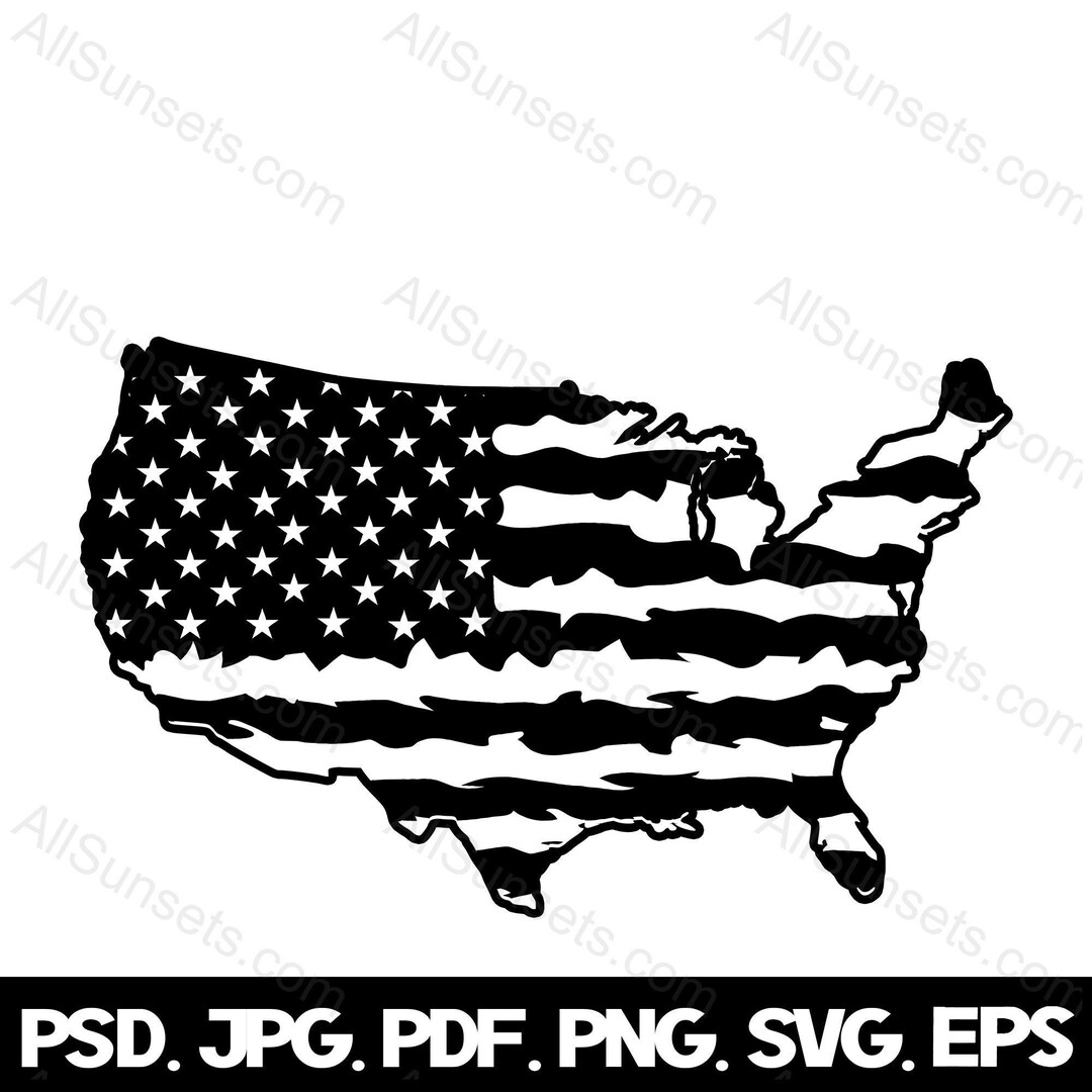 United States American Flag Svg Png Psd Eps Jpg Pdf File Types Shape ...