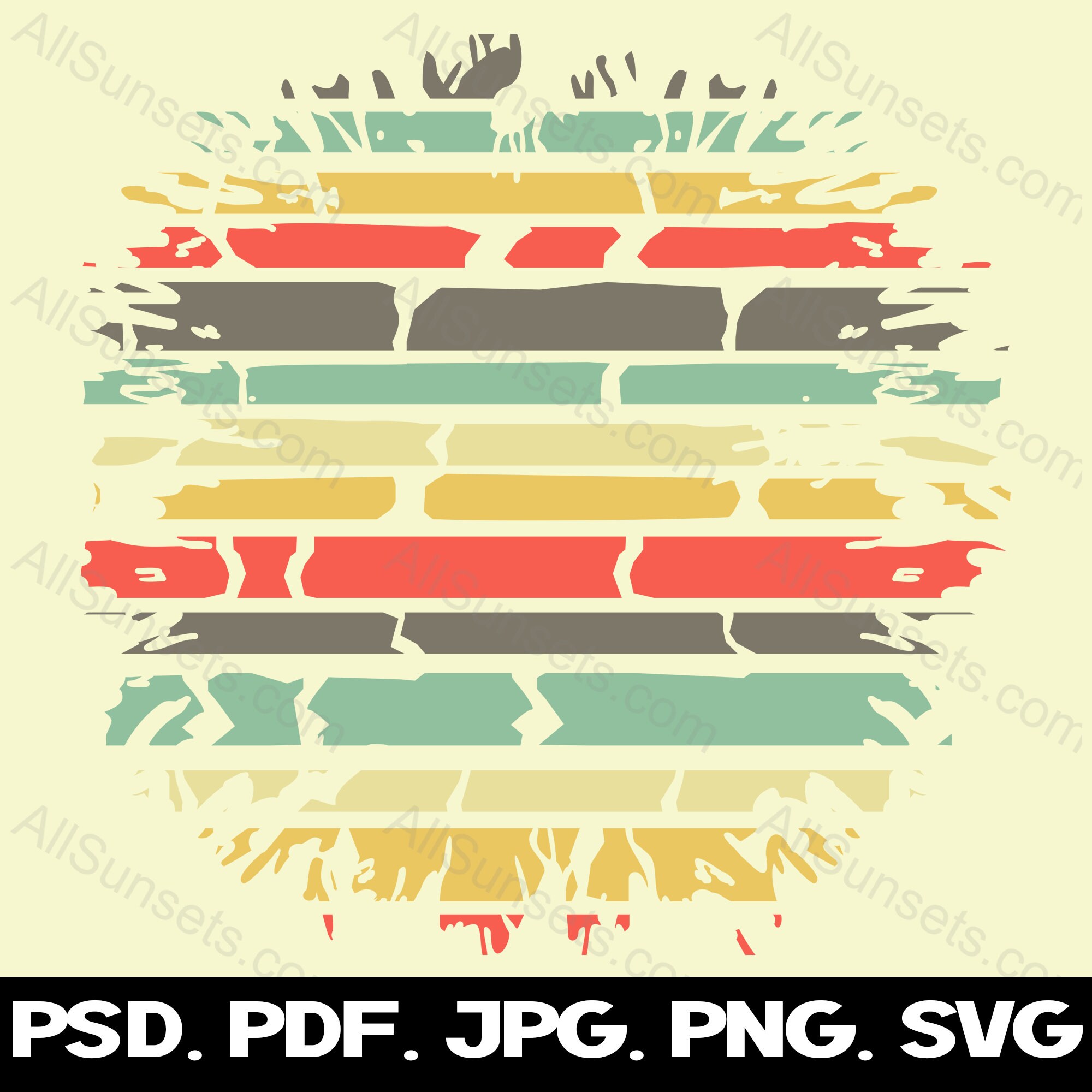 Splash Retro Brick Wall Svg Png Jpg Pdf Psd File Types Clipart - Etsy
