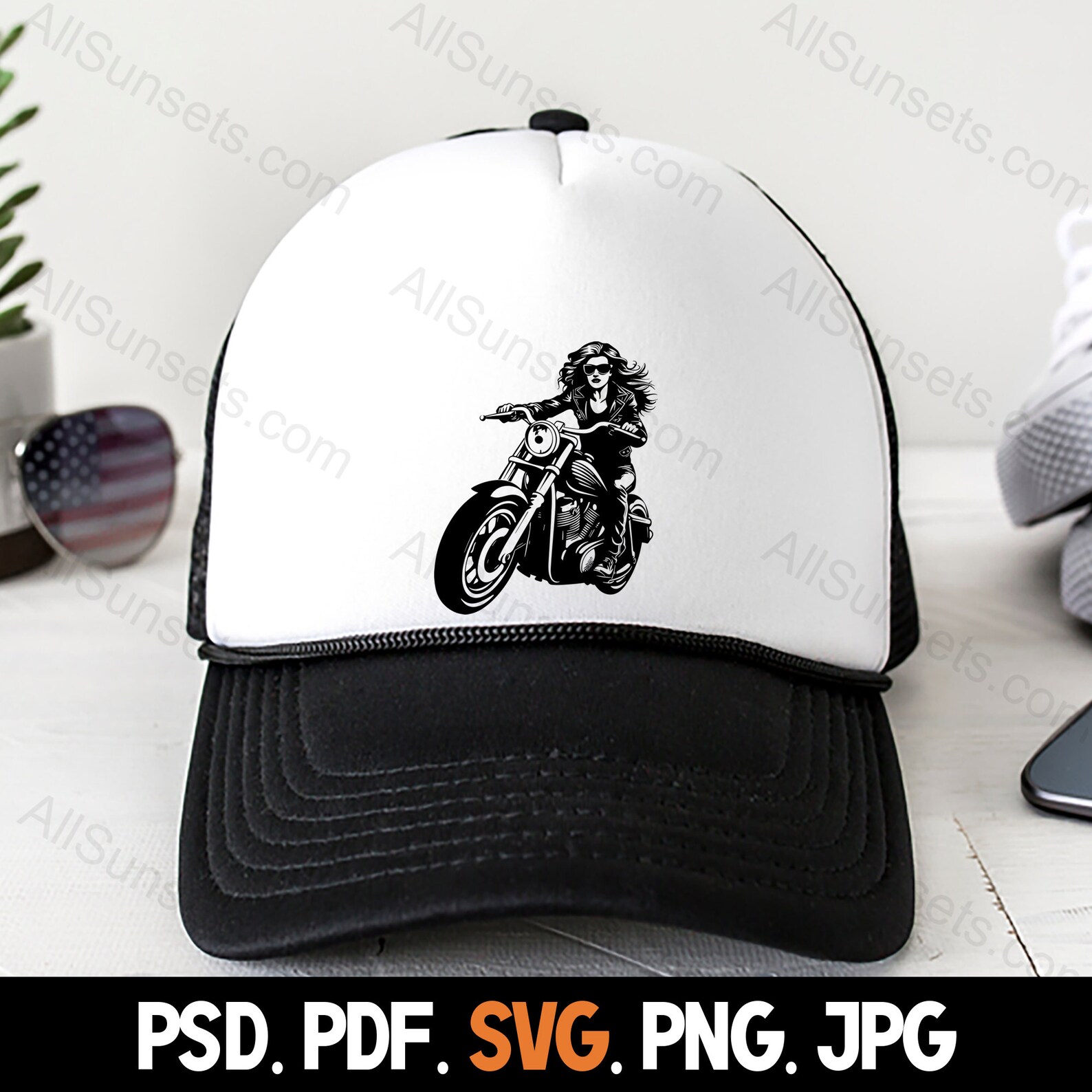 Female Motorcycle Rider Biker Mom Silhouette Svg Png Psd Jpg Pdf File ...