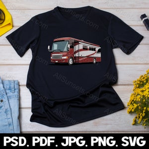 Class A Motorcoach Svg Png Psd Jpg Pdf File Types Motorhome Camper Bus ...