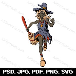 Witch Running Svg Png Pdf Psd Jpg File Types 5k 10k Half Marathon T ...