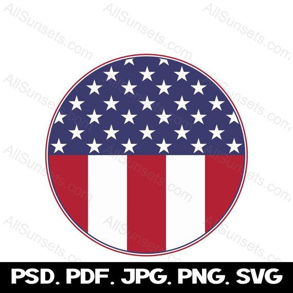 American Flag Circle Svg Png Jpg Pdf Psd File Types Patriotic - Etsy ...