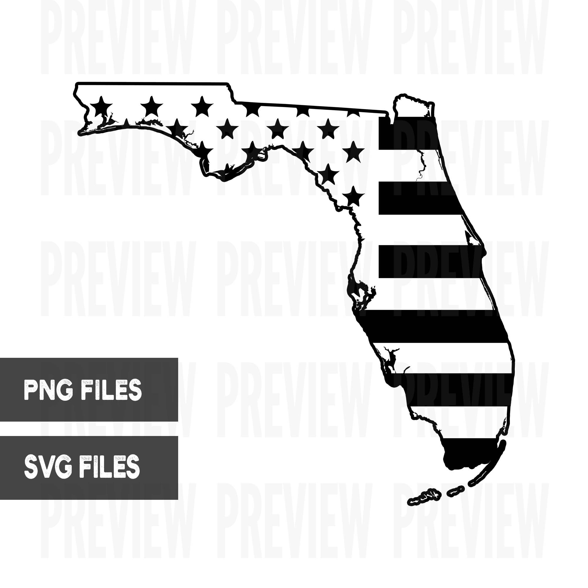 Florida Shape American Flag PNG SVG Patriotic Clipart USA | Etsy