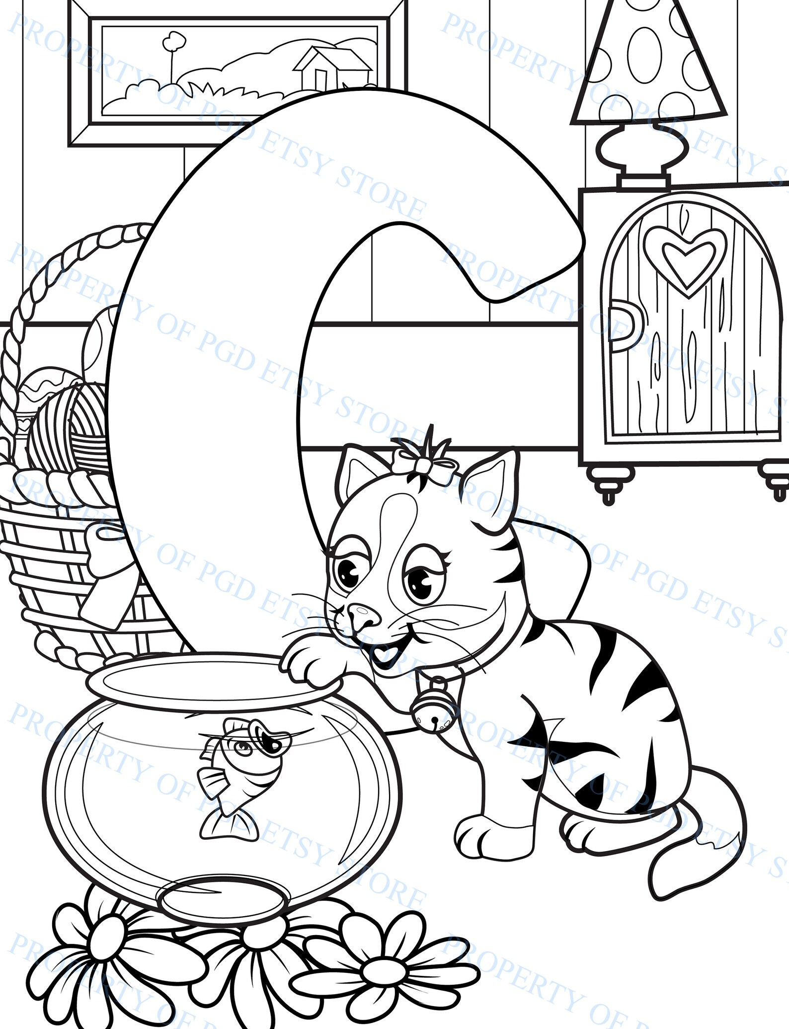 Cats Alphabet Coloring Book for Toddlers A-Z Adorable Cats and - Etsy