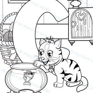 Cats Alphabet Coloring Book for Toddlers A-Z Adorable Cats and Kittens ...