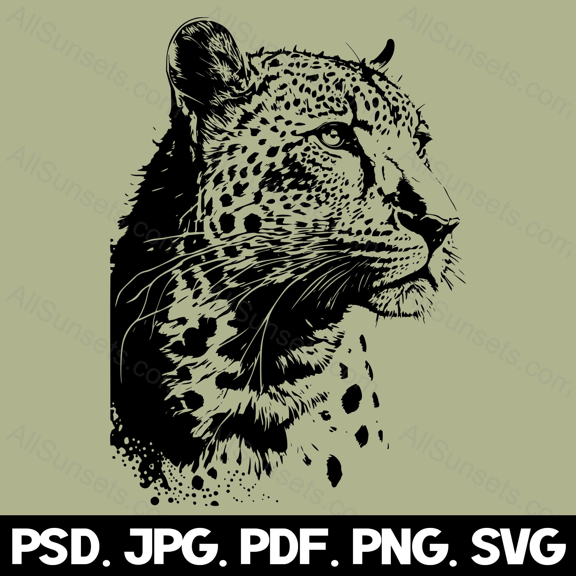 Leopard Face Svg Png Jpg Pdf Psd File Types African Wildlife - Etsy