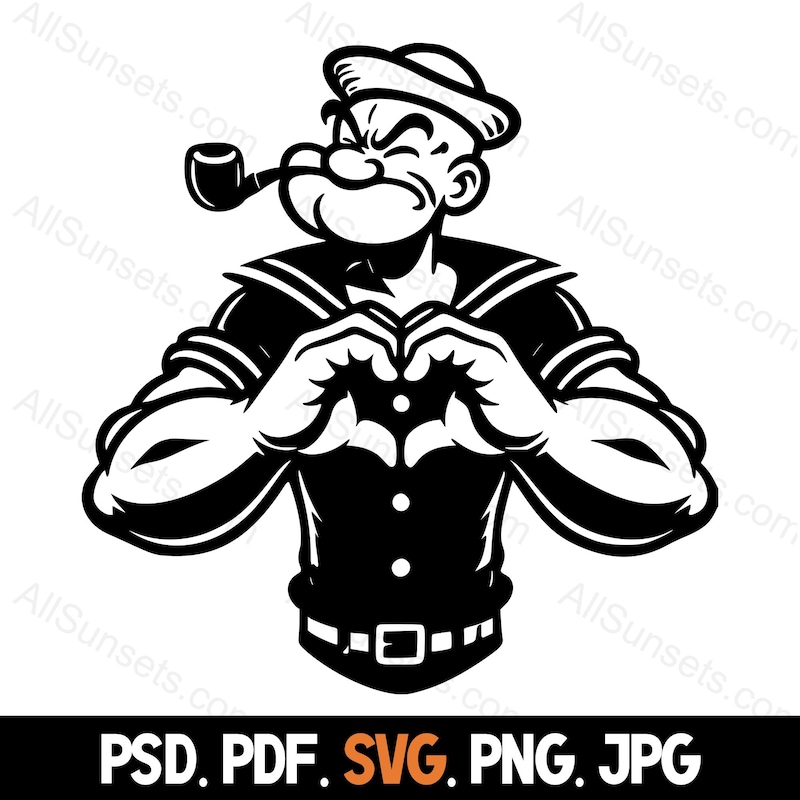 Popeye Cartoon Character - Etsy