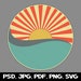 Sunset Sun Rays Ocean Waves Retro Colors Svg Png Jpg Psd Pdf - Etsy