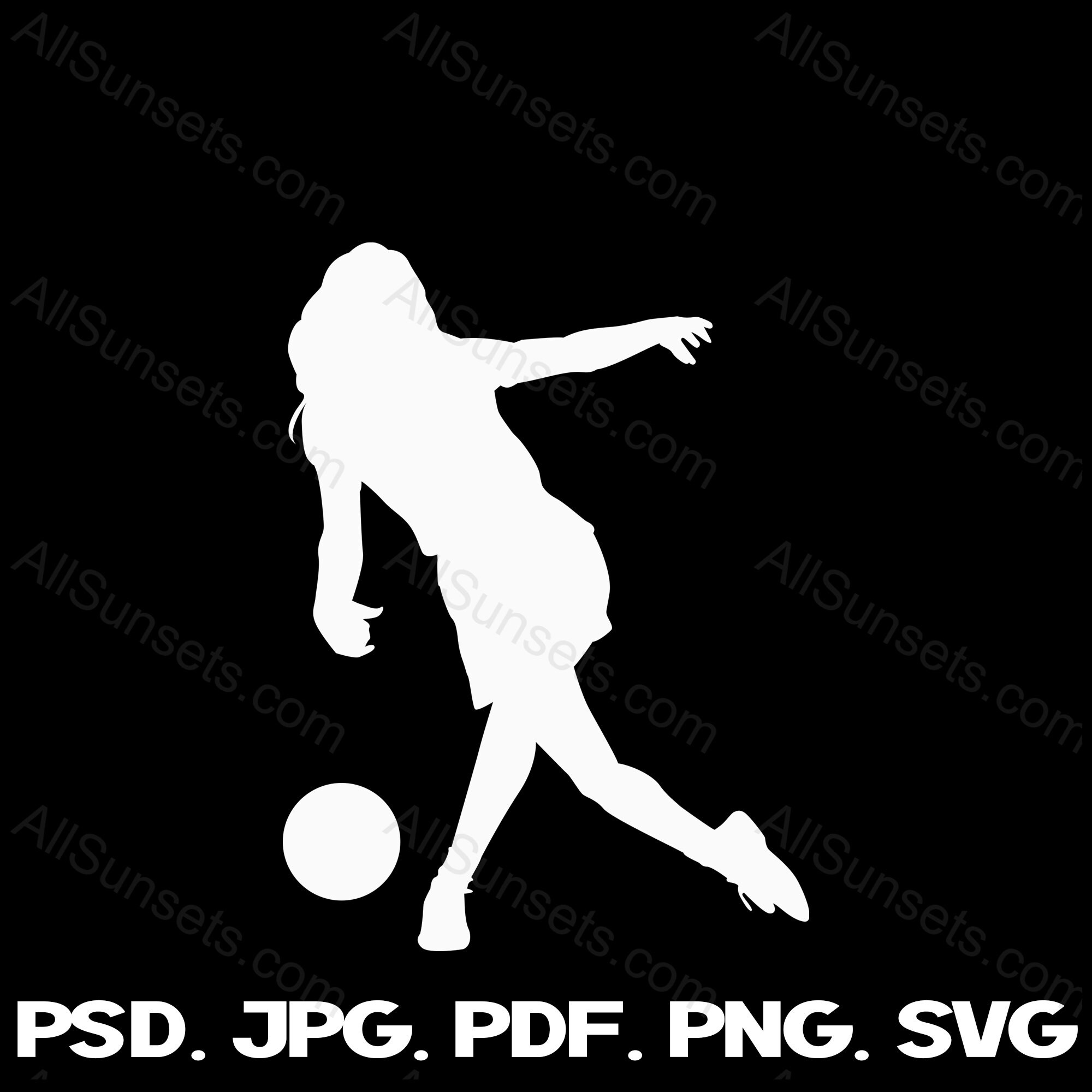 Bowler Female Woman Silhouette SVG Bowling Person Vector Graphic ...
