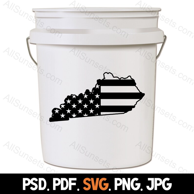 Kentucky State Shape American Flag Svg Png Jpg Psd Pdf File Types ...