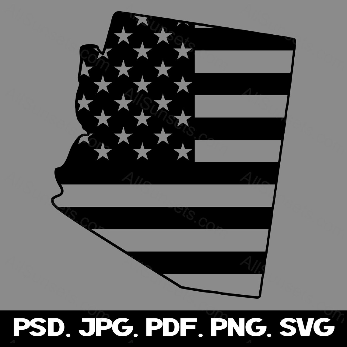 Arizona State Shape American Flag PNG SVG Patriotic Clipart - Etsy