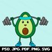 Avocado Weightlifting Exercise Fitness Vegetable Fruit Svg Png - Etsy