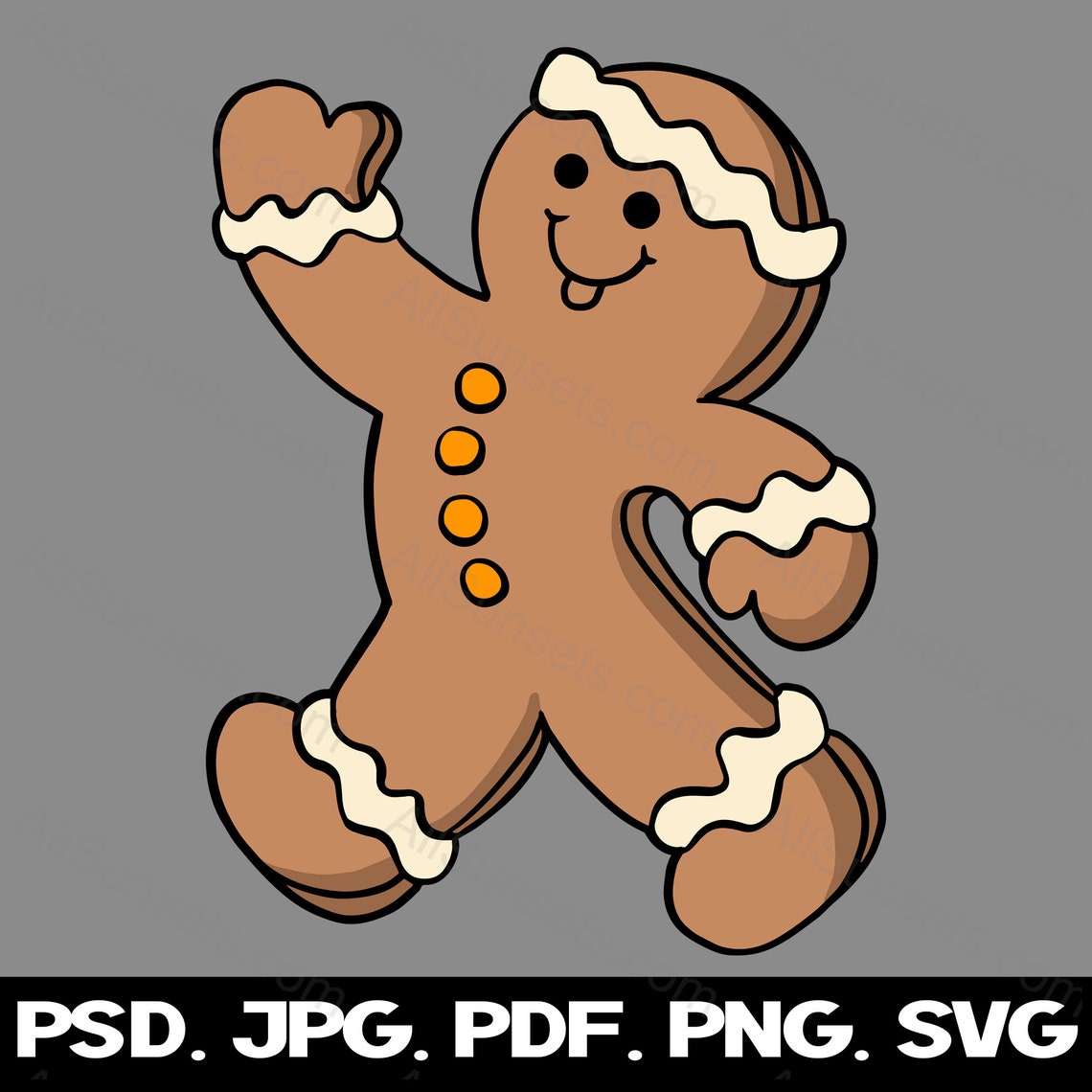 Gingerbread Man Svg Png Jpg Pdf Psd File Types Funny Christmas Food ...