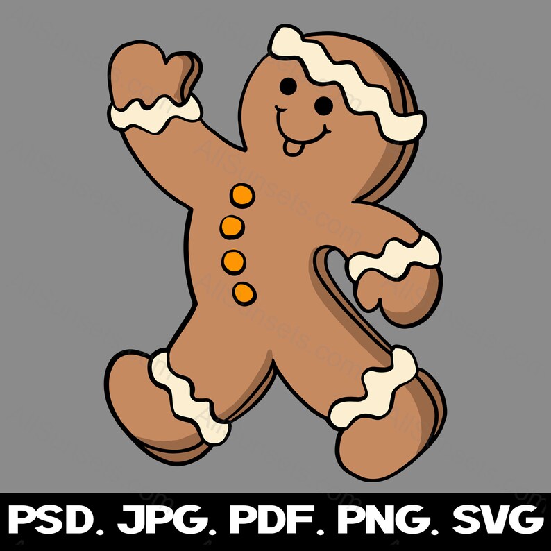 Gingerbread Man Svg Png Jpg Pdf Psd File Types Funny Christmas - Etsy