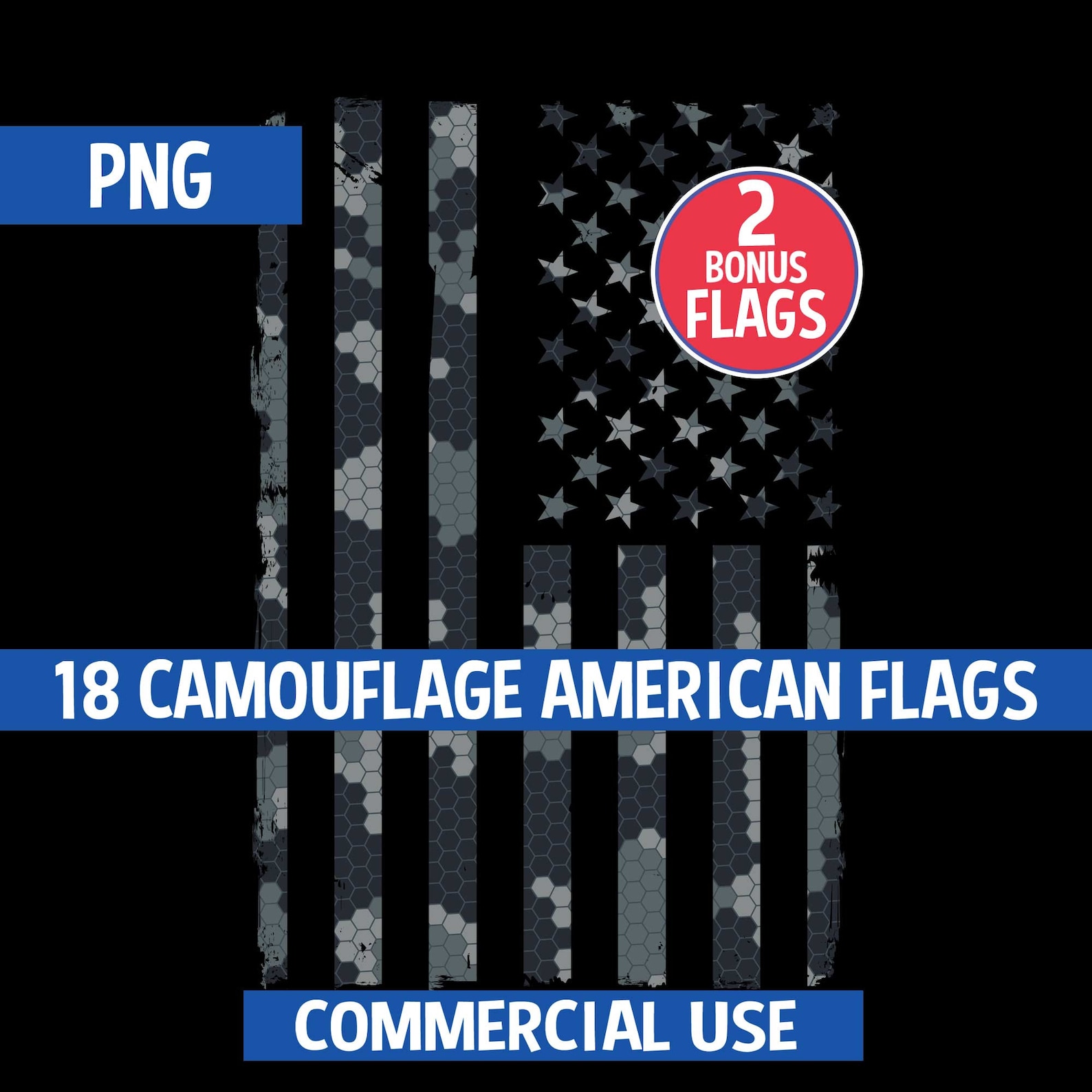 Camouflage American Flags 18 Pack PNG Camo USA Flag Military - Etsy